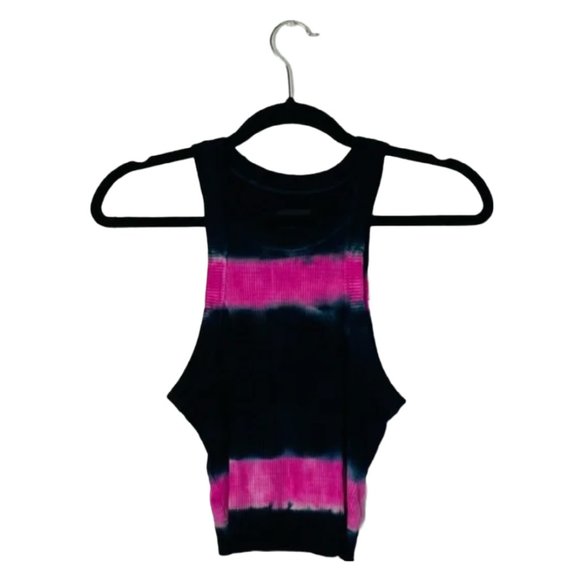 Bandier | Tops | Bandier Wsly Navy White Pink Cropped Tiedye Tank Top ...
